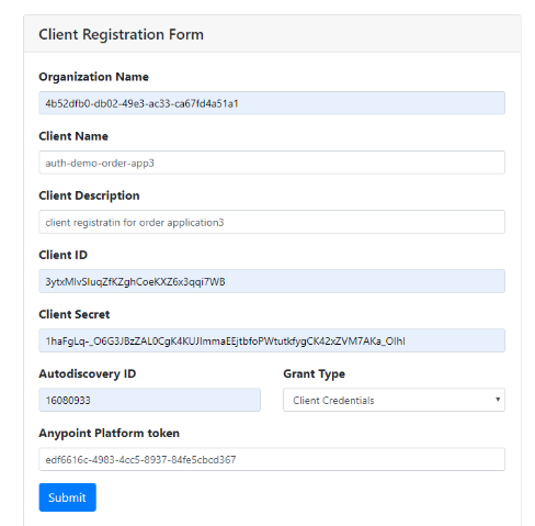 Web UI to Create Client App and Contract to Access an API in API Manager (Mule 4)