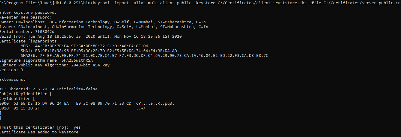 Implementing One and Two Way SSL (Mutual Authentication) for MuleSoft Application