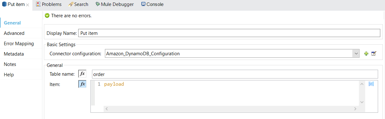 DynamoDB Connector Mule 4