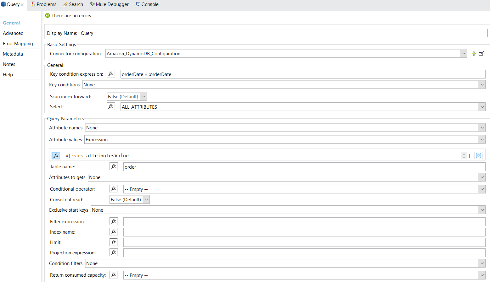 DynamoDB Connector Mule 4