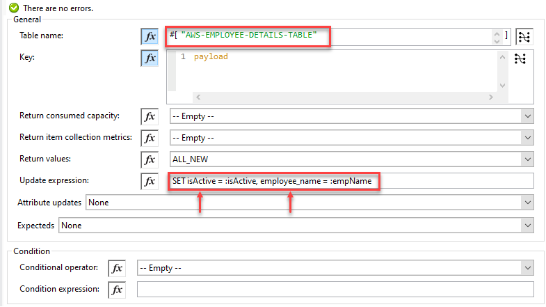 Amazon Dynamo DB Connector Operations Walkthrough