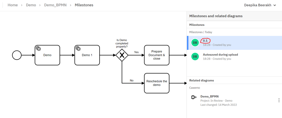 BPMN Workflows Version Management: Camunda Cawemo