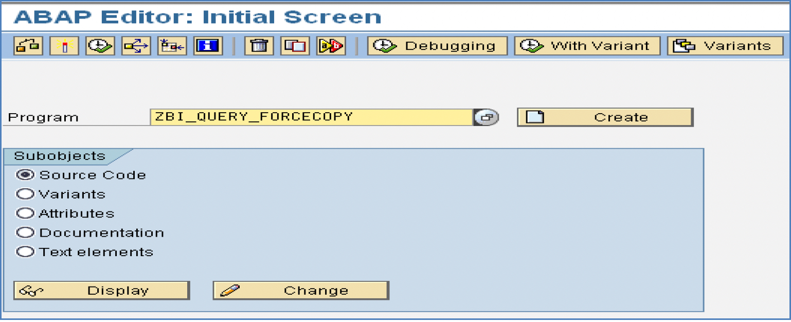 Program To Force Copy Sap Bex Queries
