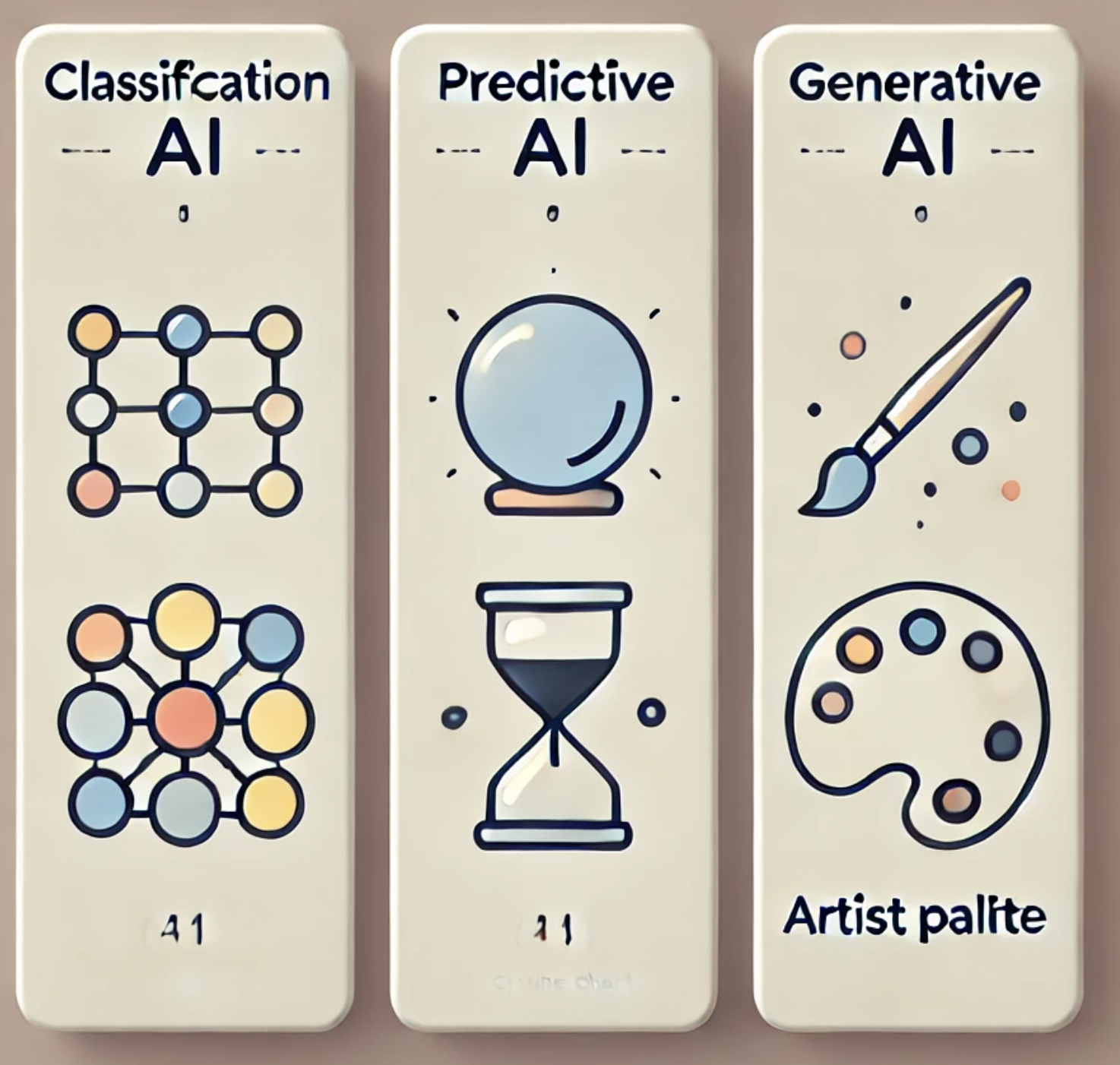 Classification AI vs Predictive AI vs Generative AI
