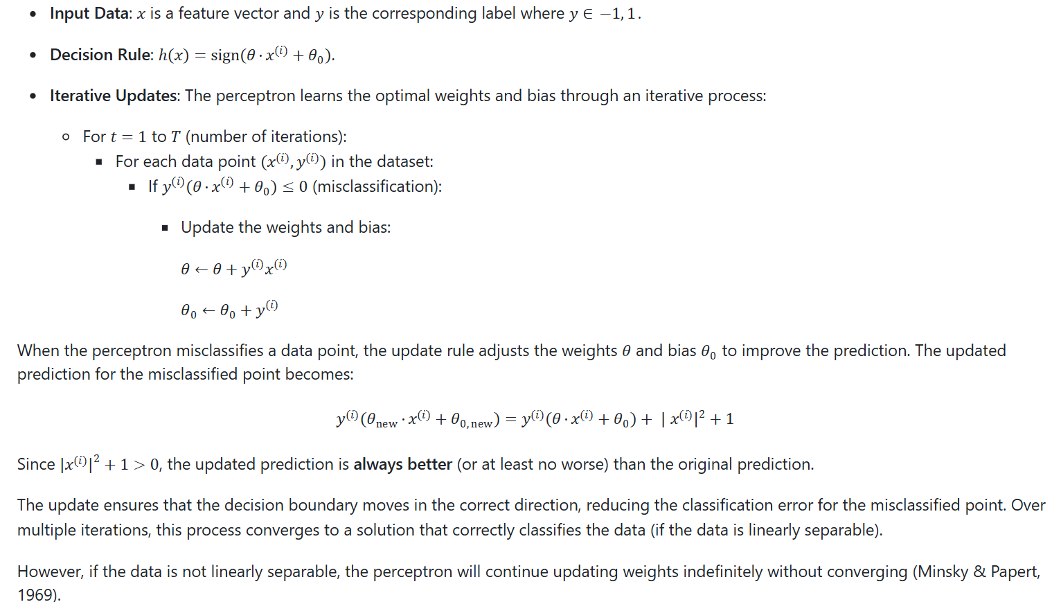 The Perceptron Algorithm and the Kernel Trick