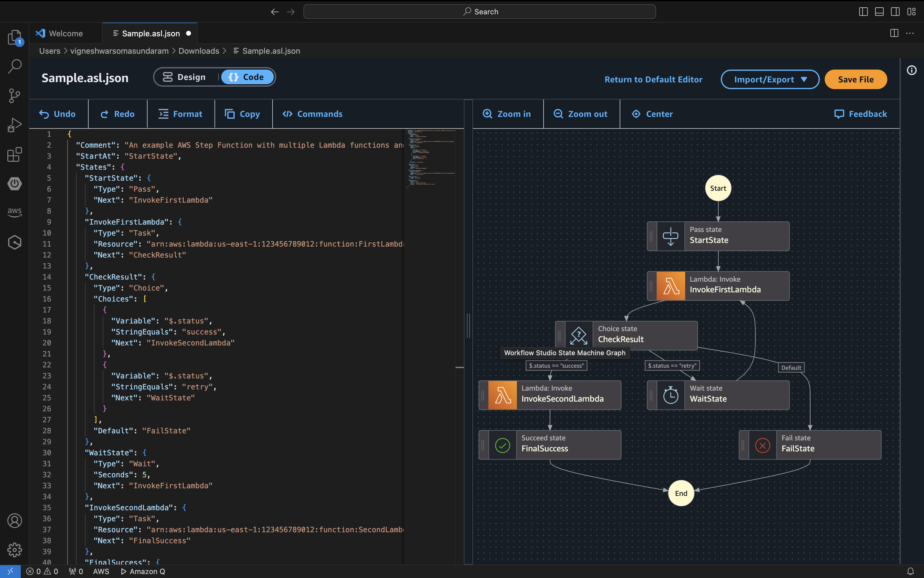 Exploring AWS Step Functions IDE Extension for VS Code