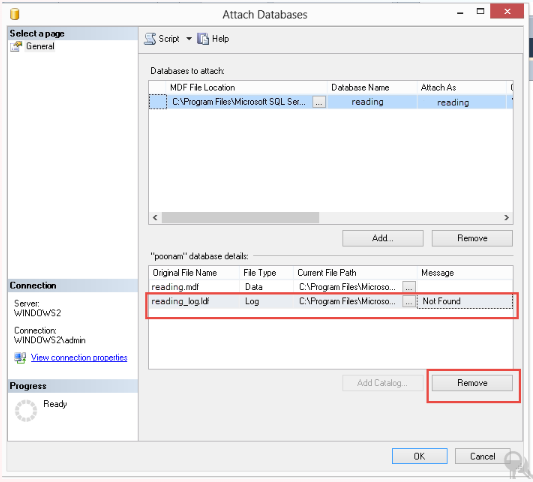 How to Attach SQL Database Without a Transaction Log File