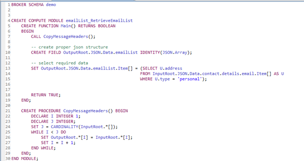 ESQL SELECT and ROW Functions in ACE