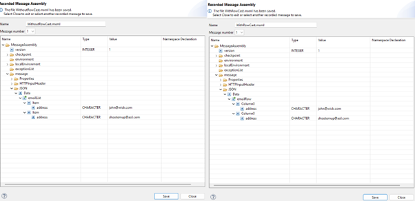 ESQL SELECT and ROW Functions in ACE