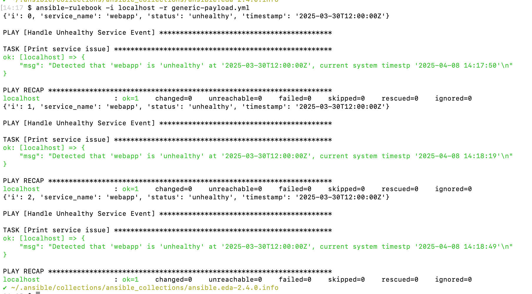 Simulating Events in Ansible EDA: A Practical Use Case