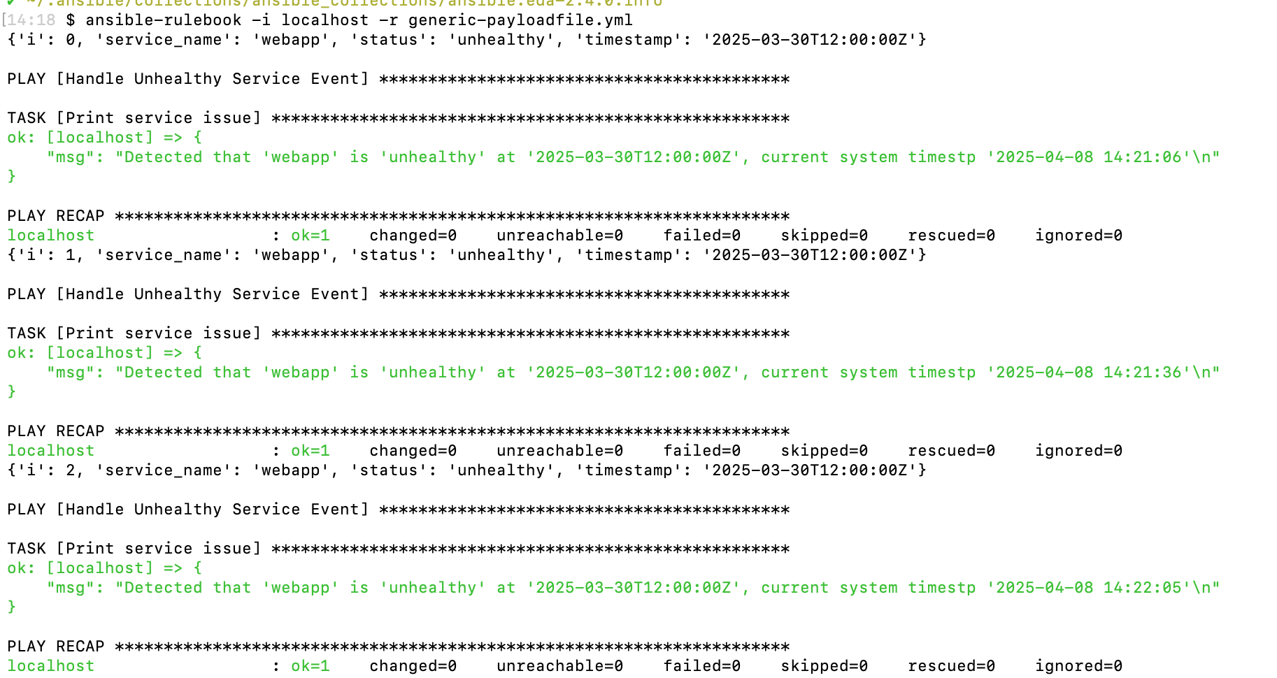 Simulating Events in Ansible EDA: A Practical Use Case