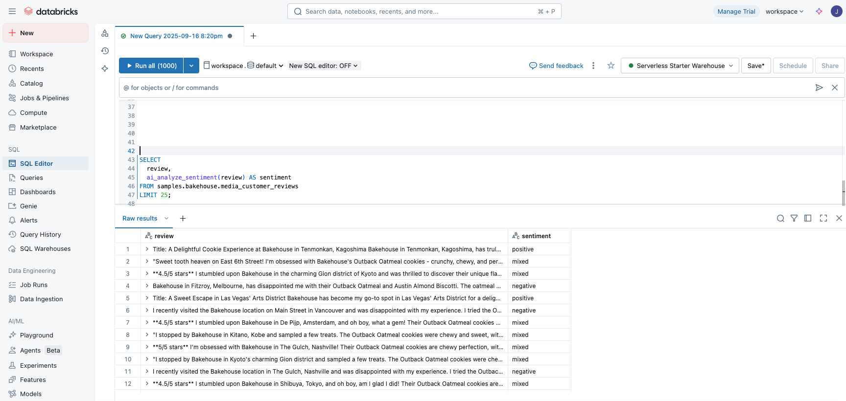 Complex Data Tasks Are One-Liners With AI in Databricks SQL