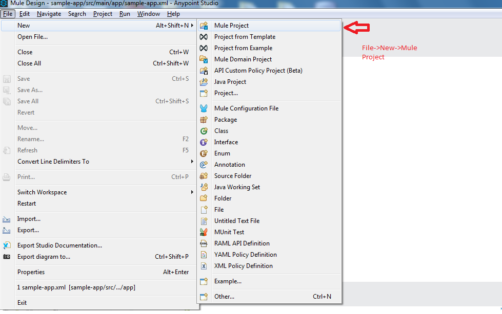 Creating a Mule ESB Sample Hello World Application